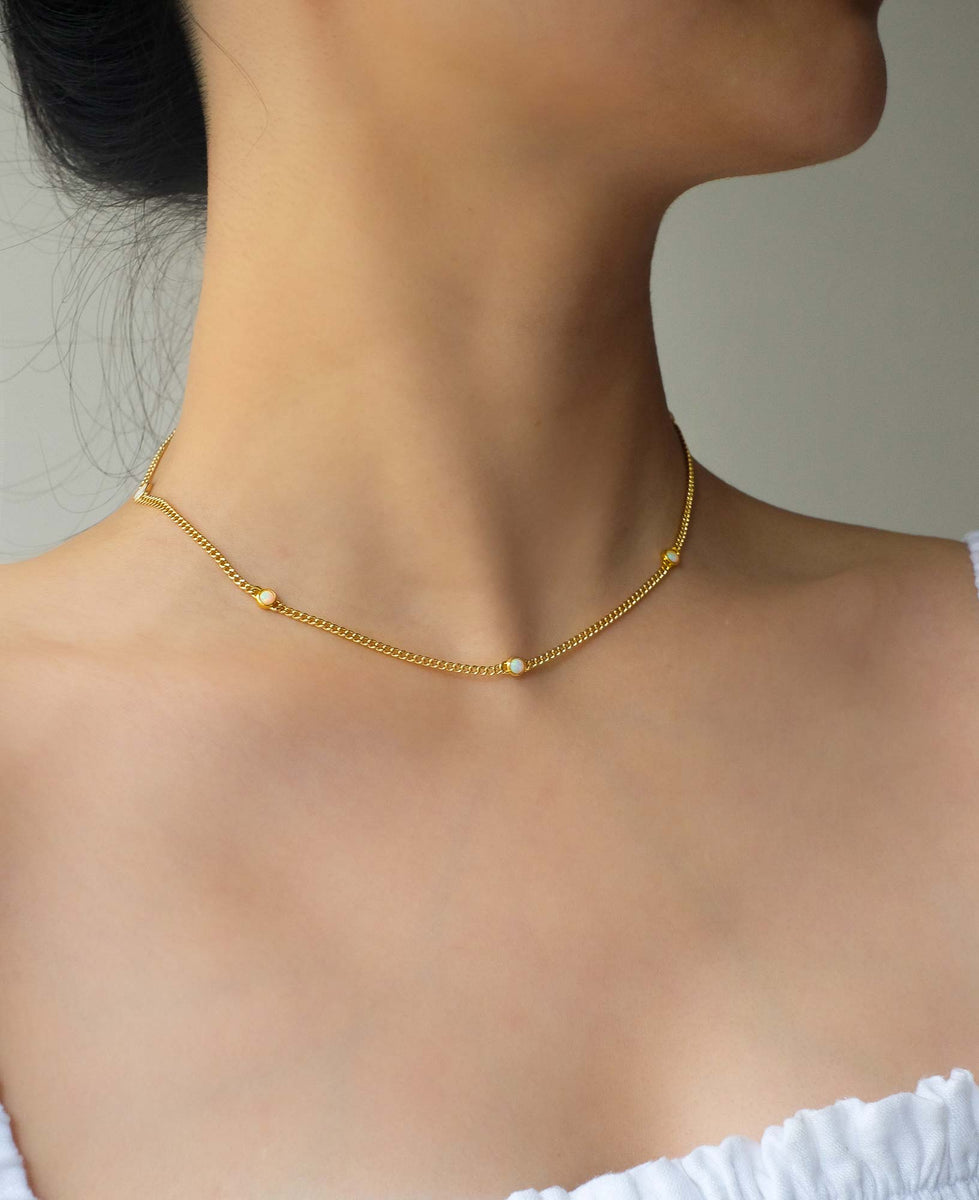 Thea Opal Gold Necklace – Sachelle Collective