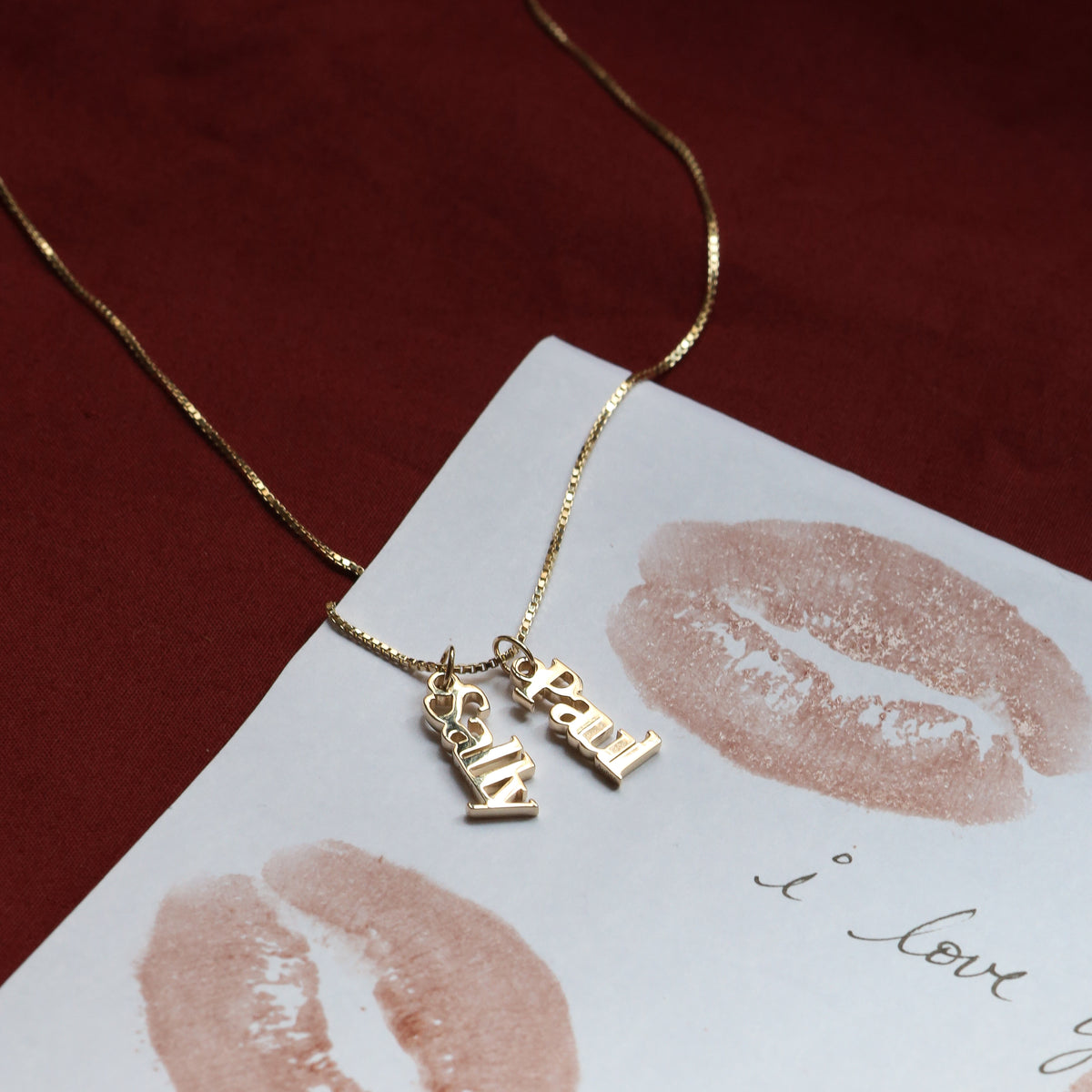 Valentina Custom 14k Solid Gold Vertical Name Pendant Necklace ...