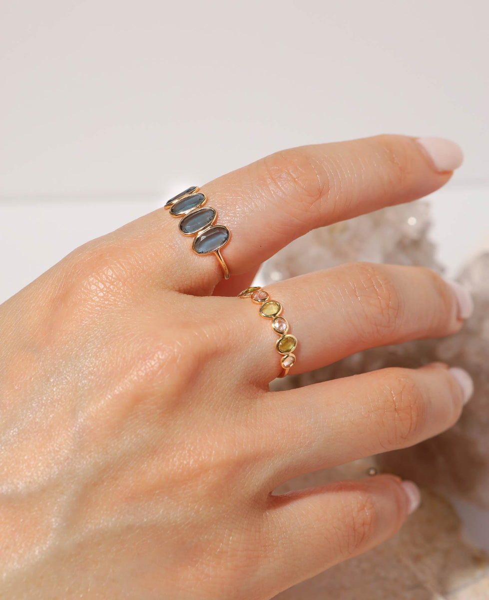 Marjorie Blue Topaz Solid Gold Ring | Sachelle Collective