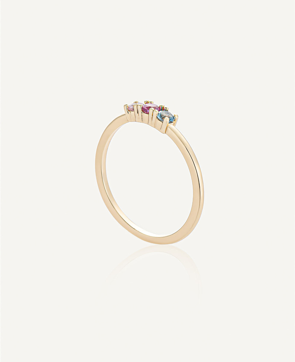 Rainbow 14k Gold CZ Ring – Sachelle Collective