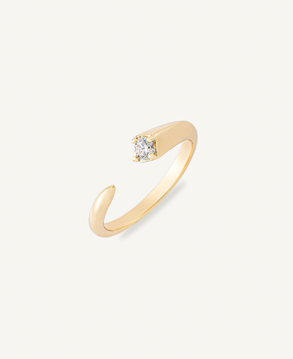 Yvette 14k Gold Box CZ Ring – Sachelle Collective