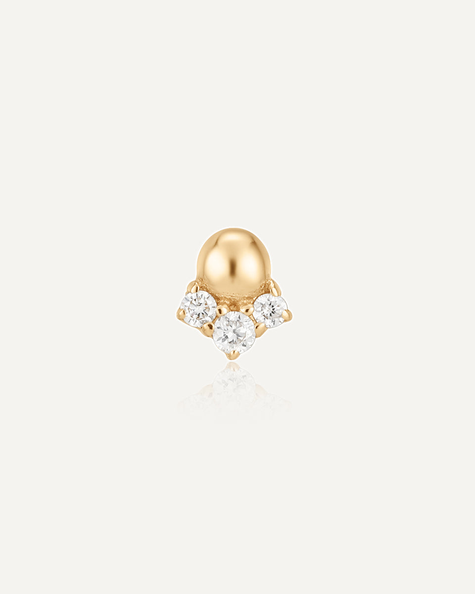 Gaia 14k Solid Gold White Topaz Flatback Stud – Sachelle Collective