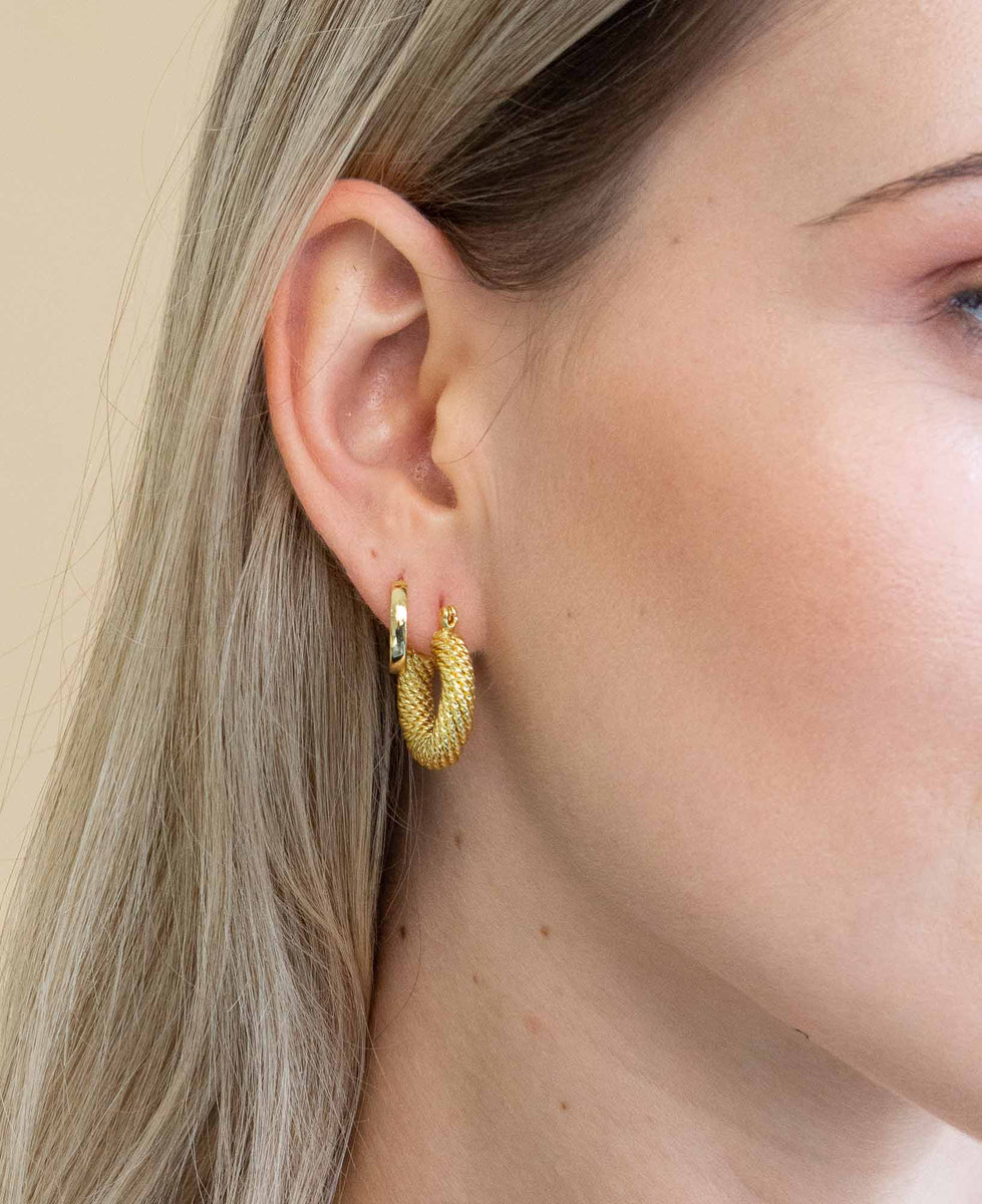 Charlotte Chunky Gold Hoop Earrings | Sachelle Collective